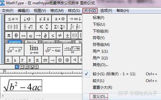详解MathType中如何批量修改公式字体和大小 - 知乎