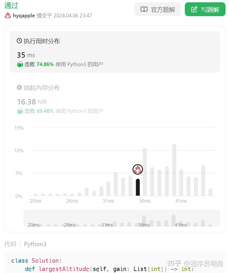 Python刷Leetcode75题 九、1732.找到最高海拔 - 知乎