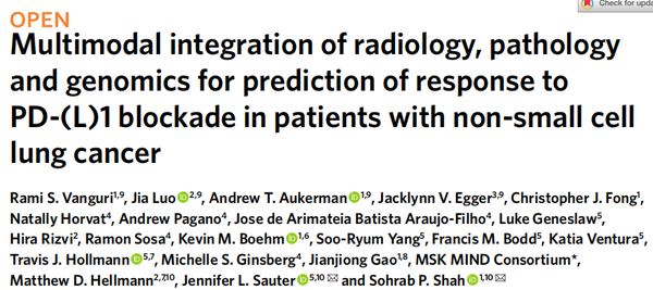 Nat Cancer | 多模态数据整合预测肺癌患者对PD-（L）1疗法的反应 - 知乎