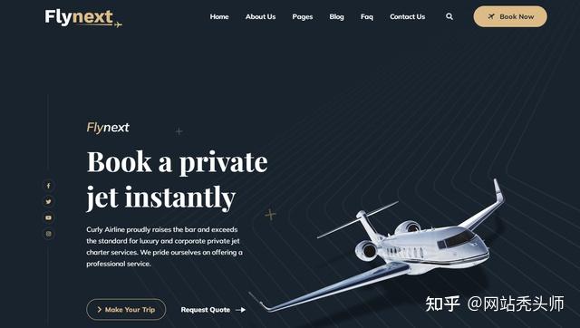 私人航空公司飞机租赁HTML模板 - Flynext - 知乎