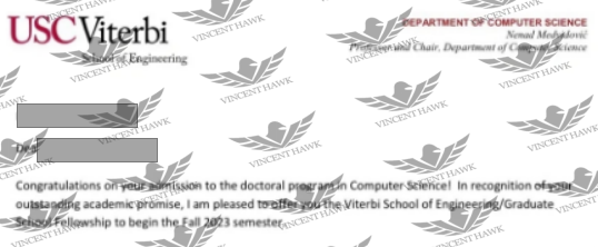 2023 VH Offer | 南加利福尼亚大学CS PHD获录！一枚USC博士offer！ - 知乎