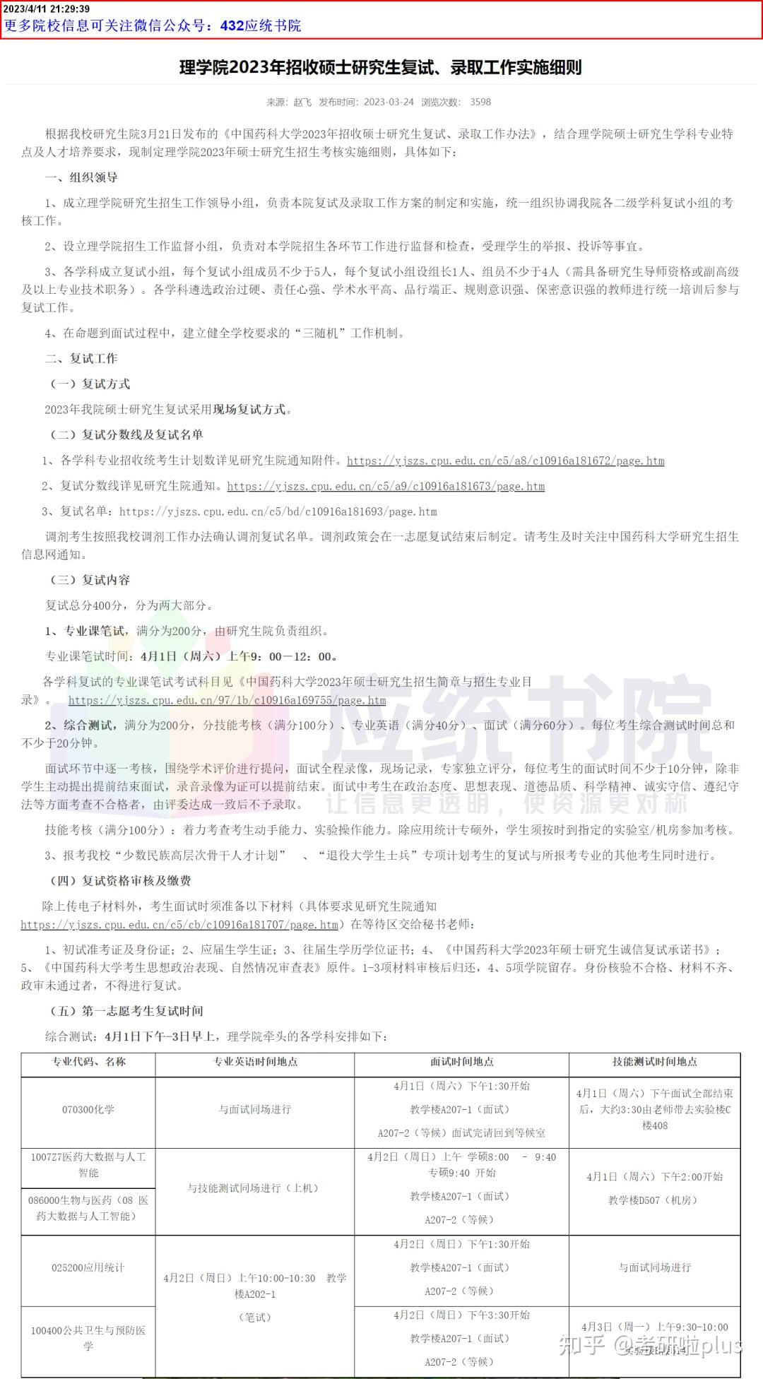2023中国药科大学应用统计复试线48/48/72/72/349 - 知乎