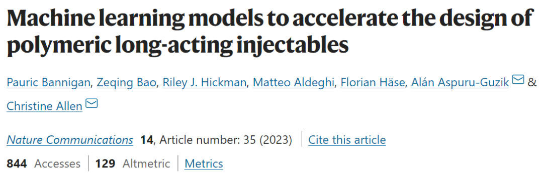 Nat Comm | AI模型加速聚合物长效注射剂的设计 - 知乎