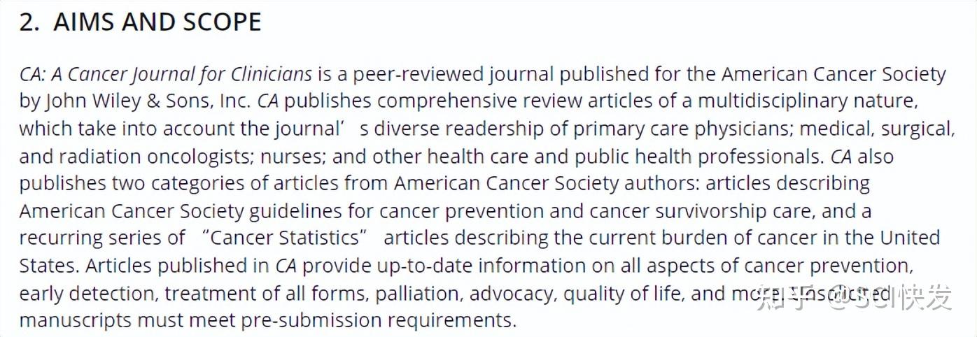 sci快发 | CA-A Cancer Journal for Clinicians：影响因子超高，肿瘤学TOP1期刊！ - 知乎