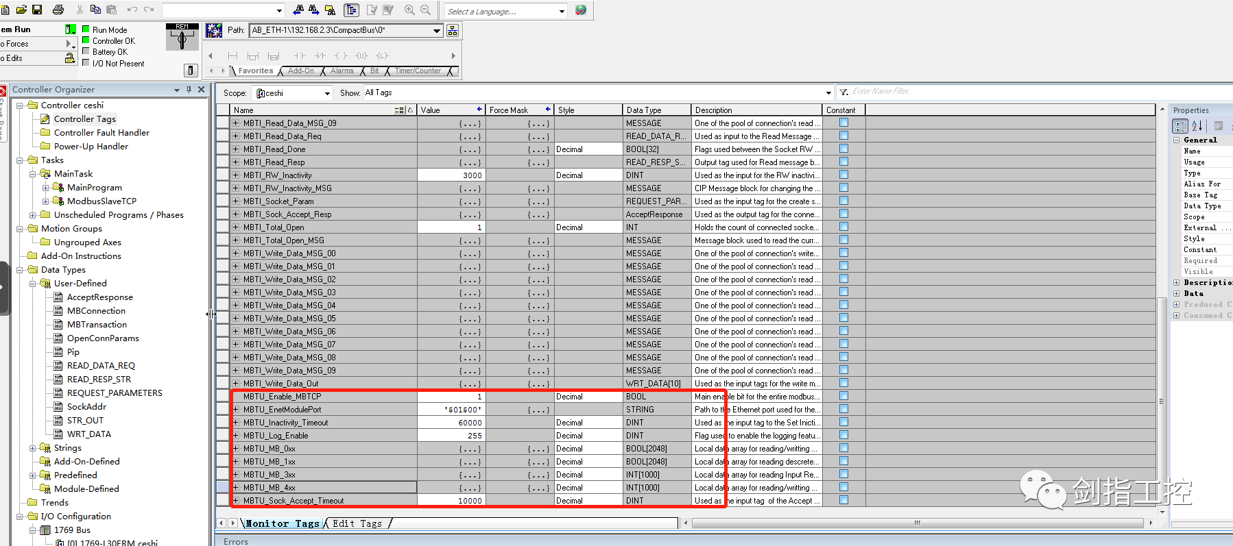 Logix5000使用ModbusTCP通讯之Slave - 知乎