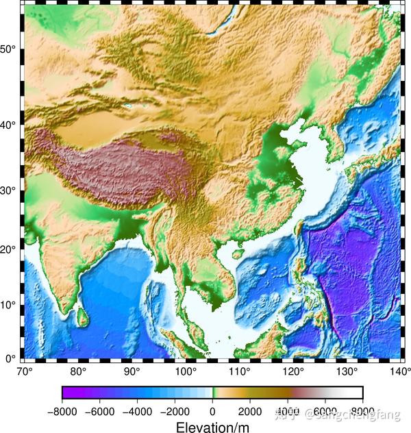 GMT学习笔记7-绘制地形起伏 - 知乎