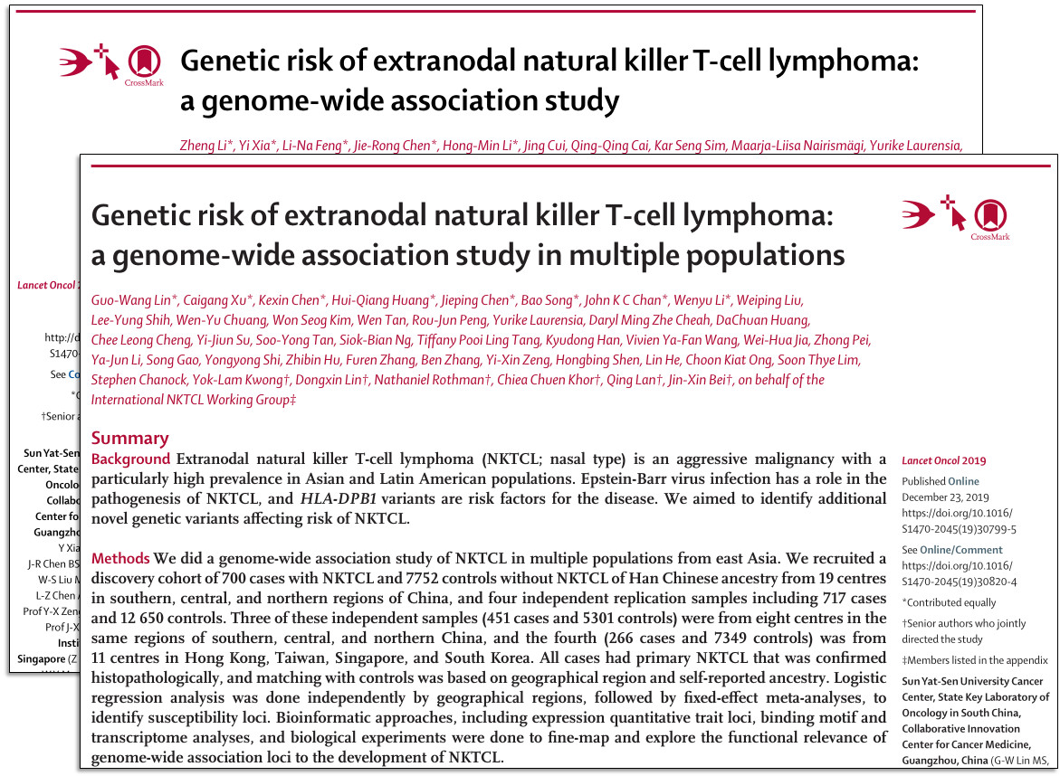 Lancet Oncology丨我国多机构联合发现NK/T淋巴瘤新易感基因 - 知乎