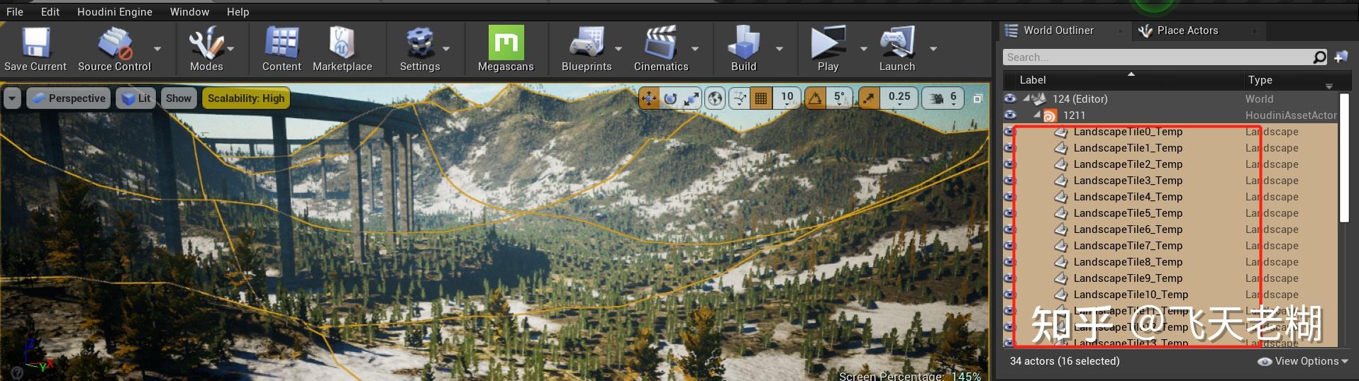 unreal houdini 地形入门2,种树，分块，架桥（附工程） - 知乎