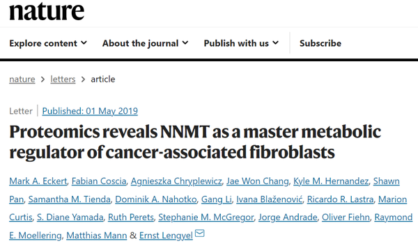 文献解读 | Nature 空间蛋白揭示NNMT是癌症相关成纤维细胞的主要代谢调节因子 - 知乎