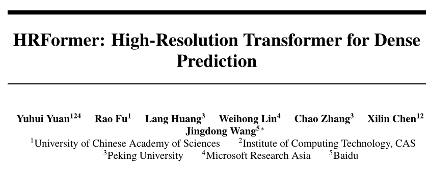 开源 | NeurIPS2021 HRFormer：一种高分辨率 Transformer - 知乎
