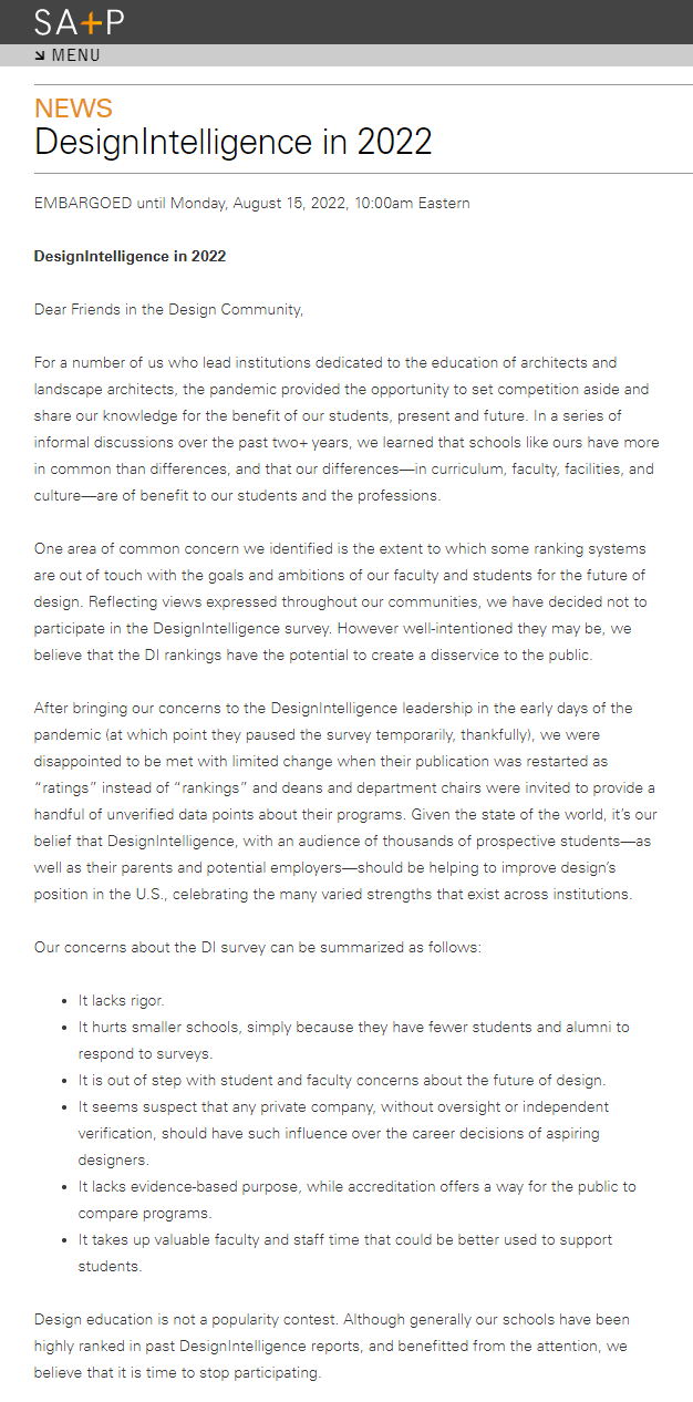 哈麻普耶等建筑学院联名抵制DesignIntelligence排名！ - 知乎