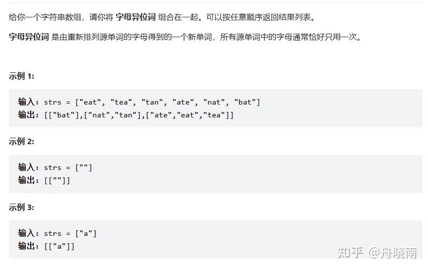 算法第七十三题:字母异位词分组,哈希表,leetcode编号49,字符串题,难度中等 知乎