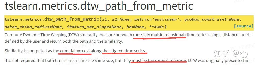 DTW距离(3)-使用tslearn并自定义base metric - 知乎