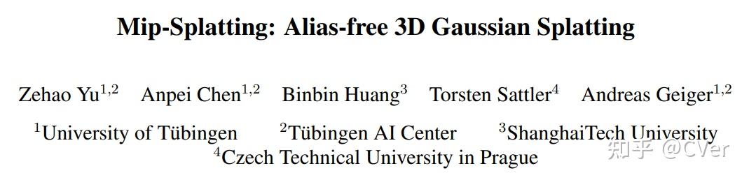 CVPR 2024 最佳论文候选！改进3DGS！Mip-Splatting来了！ - 知乎