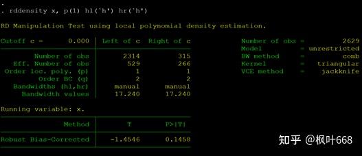 精确断点回归（RD）Stata操作实例 - 知乎