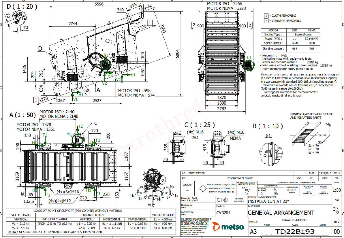 Metso美卓CVB系列振动筛图纸CVB102/103/104/CVB202/203/204/CVB302/303/304/CVB402 ...