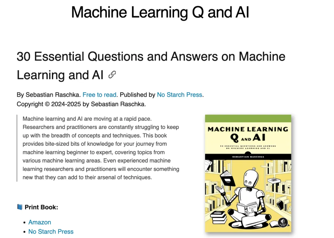 Sebastian Raschka著作免费开放！《机器学习与AI核心30问》，新手专家皆宜 - 知乎