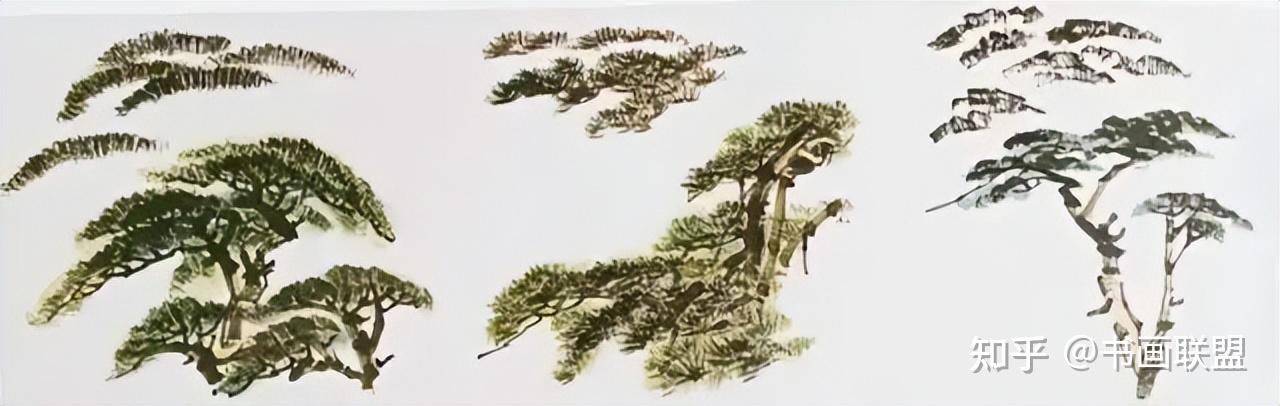 国画技法 松树的各种画法 - 知乎