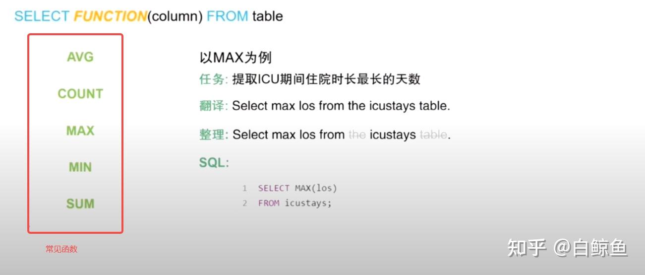 MIMIC数据库，常用查询指令SQL基础(二) - 知乎