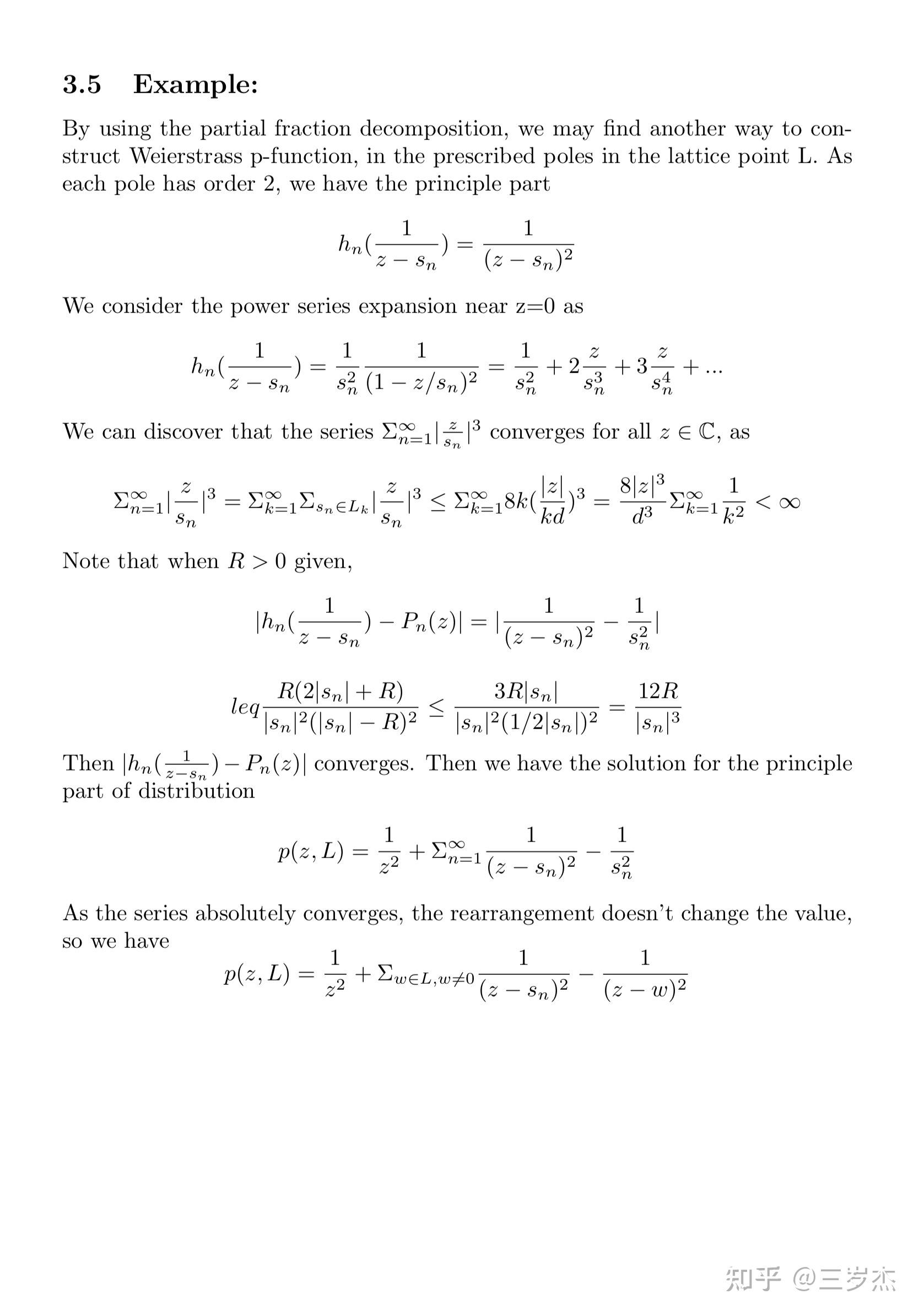 复分析（4）Weierstrass 因式分解和应用（ Weierstrass p function，Mittag-Liffler 分解） - 知乎
