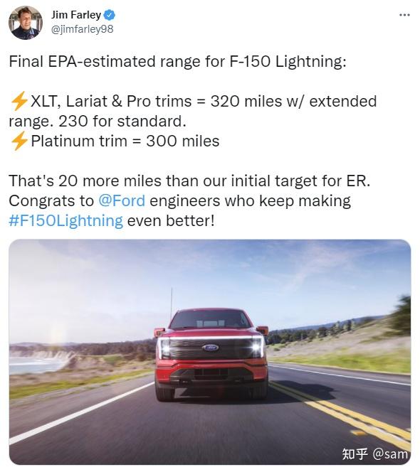 福特 F-150 Lightning EPA 测试成绩出炉 - 知乎