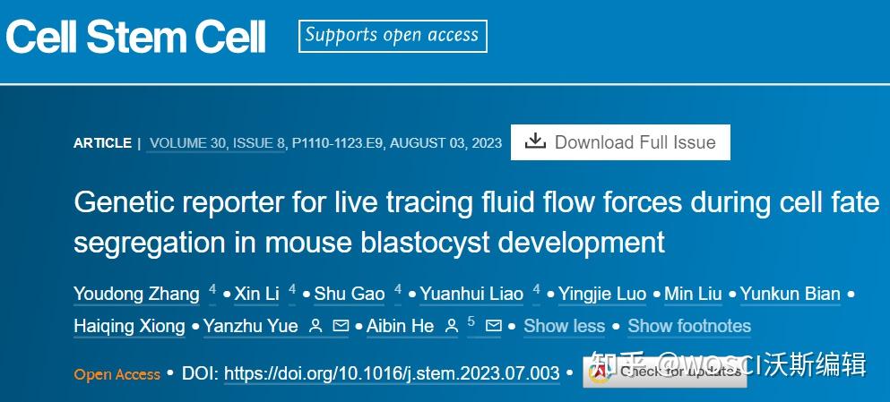 Cell Stem Cell | 开发新的方法，用于实时追踪小鼠囊胚发育过程中细胞命运分离过程中流体流动力 - 知乎