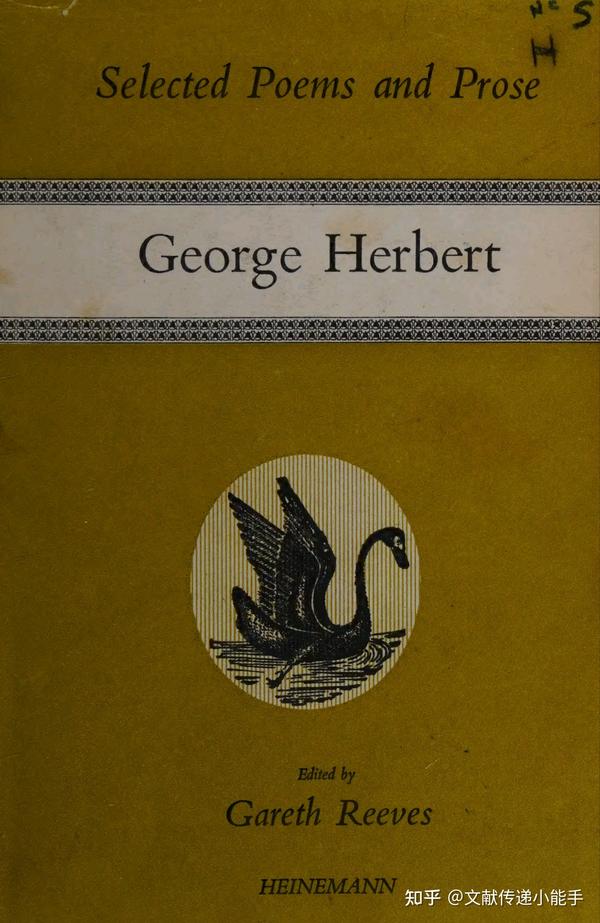 乔治·赫伯特诗选,英文版,Selected poems of George Herbert by Herbert, George.pdf - 知乎