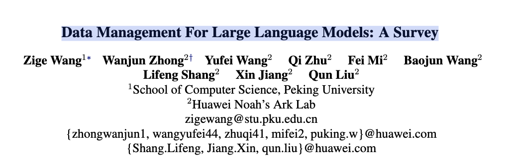 [LLM Data] Data Management For Large Language Models: A Survey - 知乎