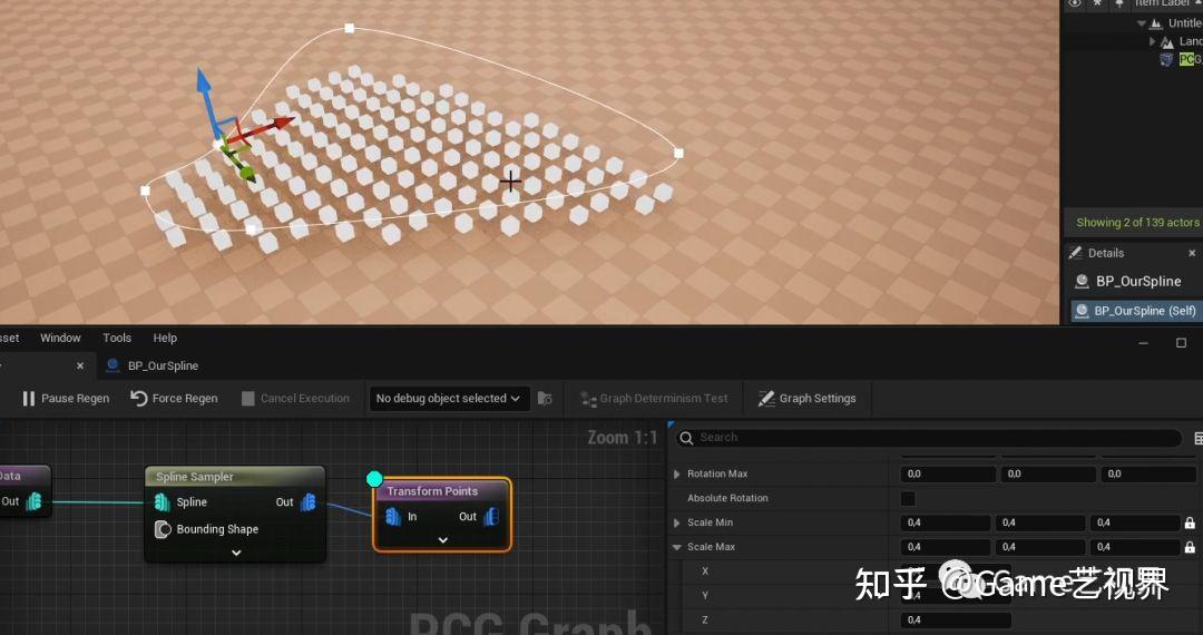 UE5.2预览版PCG工具：基础知识(01) ; 样条线(02) - 知乎