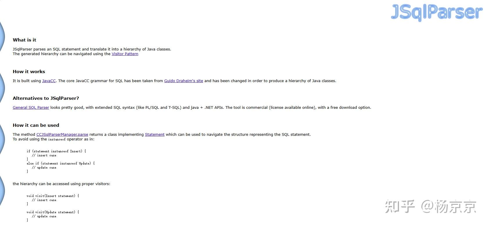 JSQLParser解析SQL神器 - 知乎
