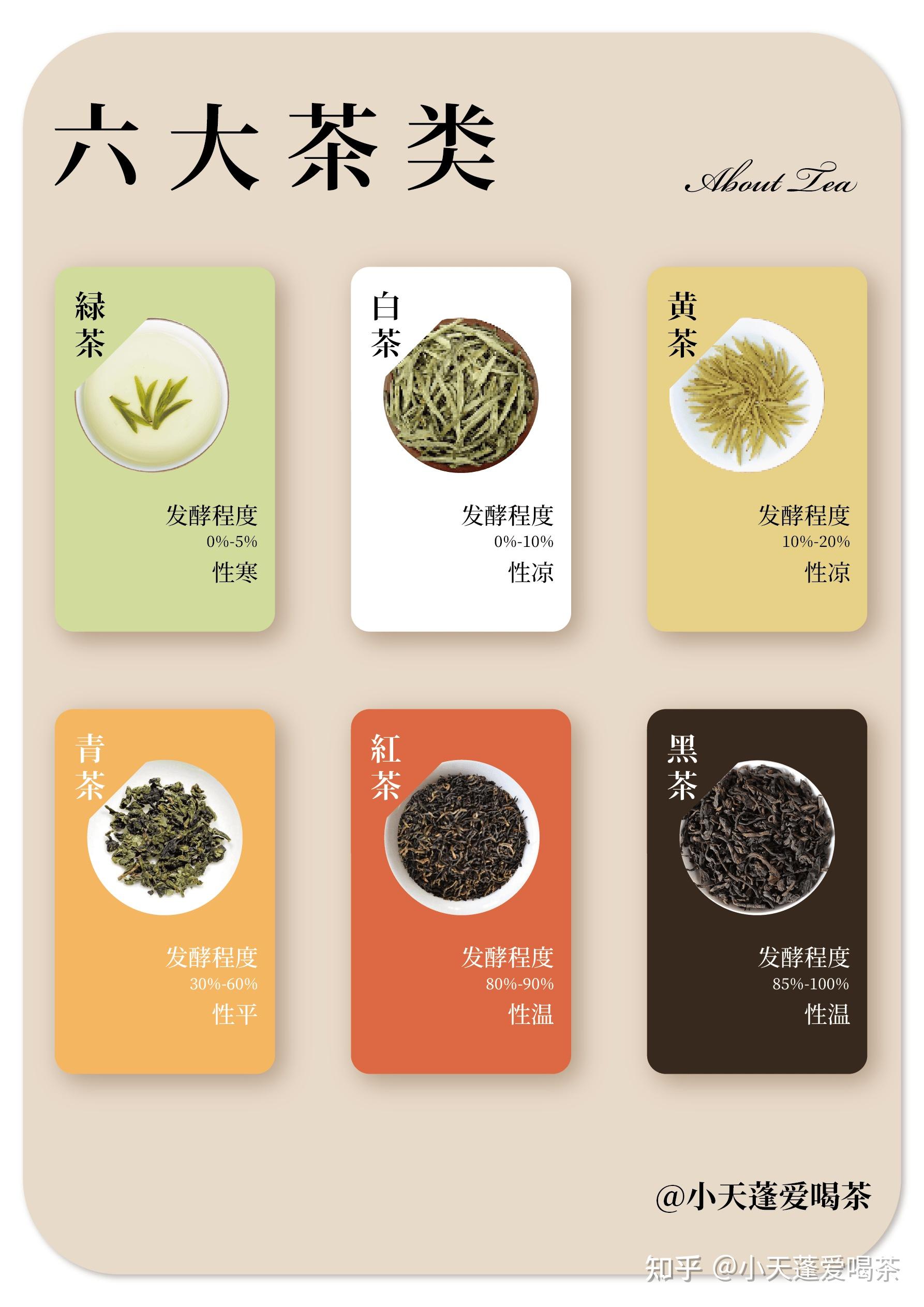 🍵茶小白必备科普 一图秒懂六大茶类 知乎