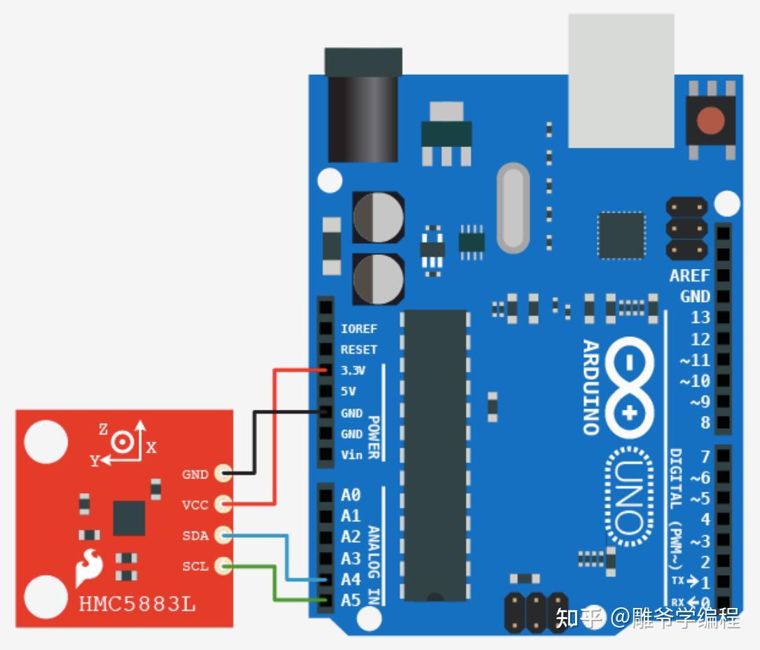 【雕爷学编程】Arduino动手做（147）---QMC5883L三轴罗盘模块 - 知乎