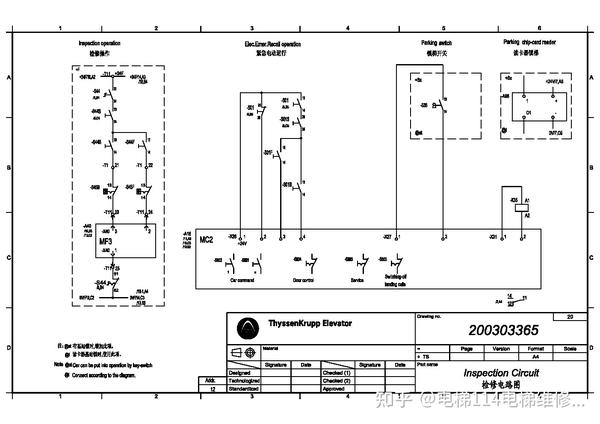 蒂森GL1电梯电气原理图 - 知乎