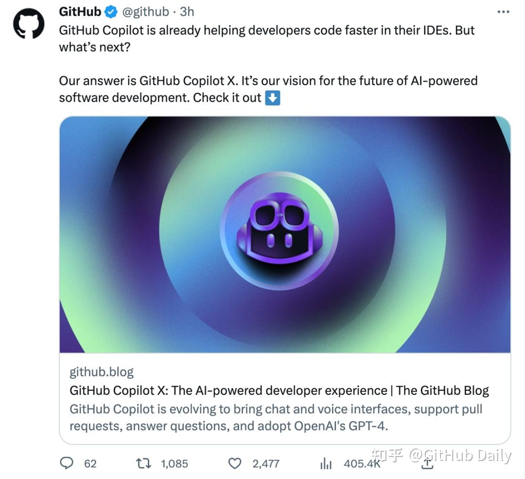 动动嘴，就能帮你生成代码！焕然一新的代码编辑器：github Copilot X，来了！ 知乎