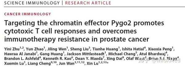 Sci Immuno | 前列腺癌逃逸T细胞免疫新机制增强前列腺癌免疫疗法 - 知乎