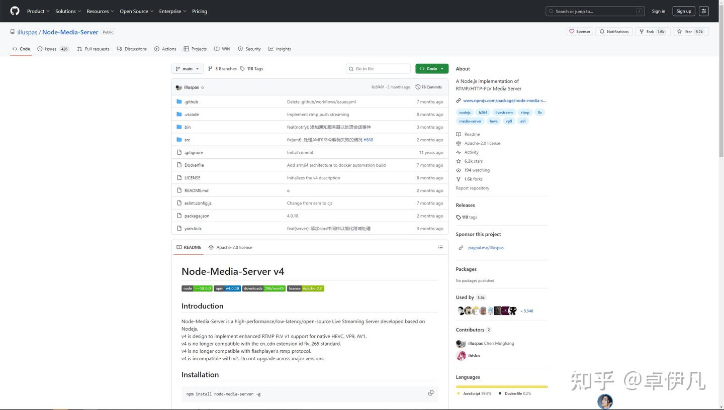 提供针对Go、Node.js、Python、PHP、Java的十个关于直播推流的开源git库用于学习和参考 - 知乎