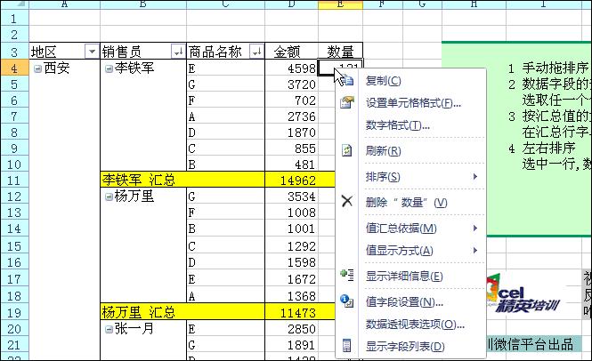 Excel数据透视表10大常用技巧 知乎 8736