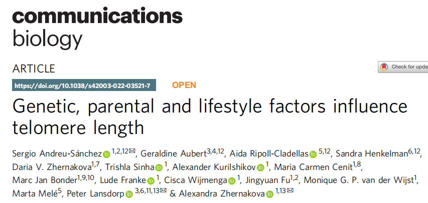 《Communications biology》丨环境>遗传! 揭秘哪些因素影响端粒长度 - 知乎
