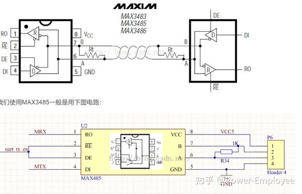 MAX3485/SP3485 典型电路设计 - 知乎