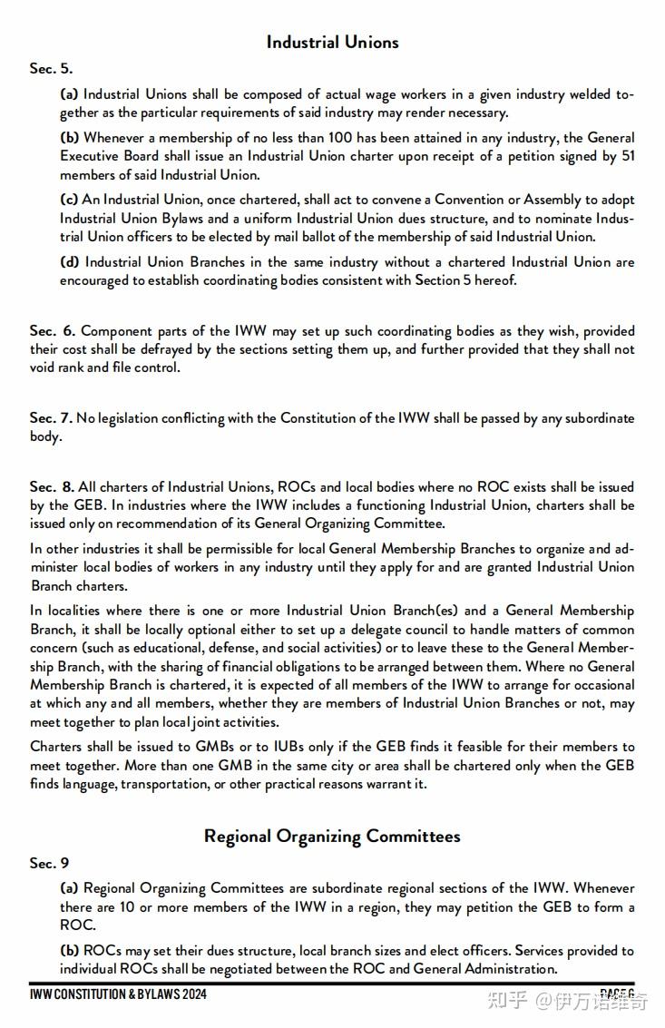 PREAMBLE,CONSTITUTION,& GENERAL BYLAWS OF THE INDUSTRIAL WORKERS OF THE ...