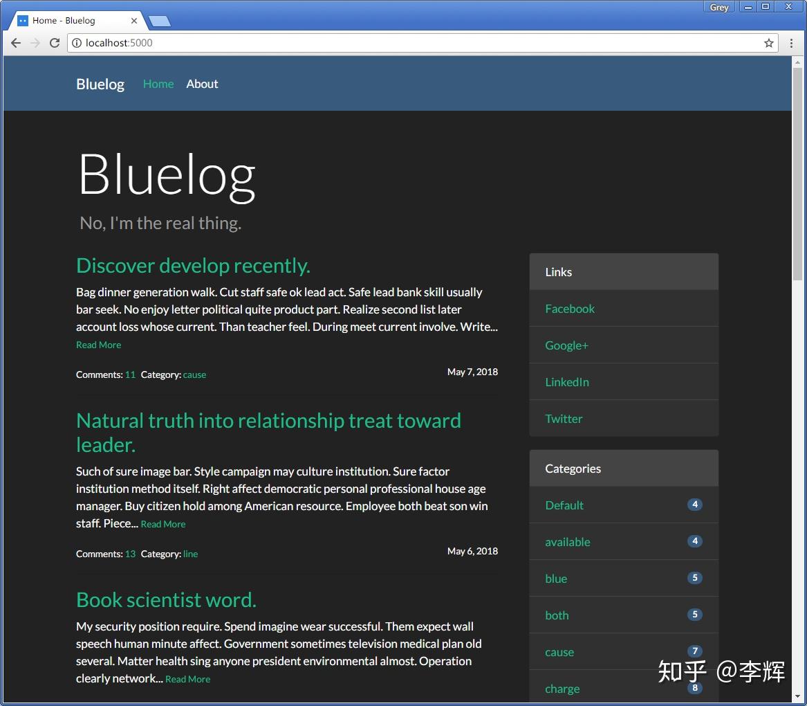 《Flask Web开发实战》中的示例程序们 - 知乎