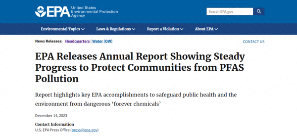 美国第二份PFAS管控进展年度报告发布！2024年PFAS管控继续加强 - 知乎