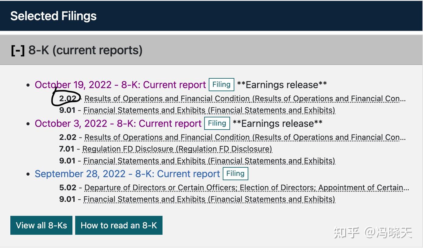 关于美股的8K(Current Report)报表 - 知乎