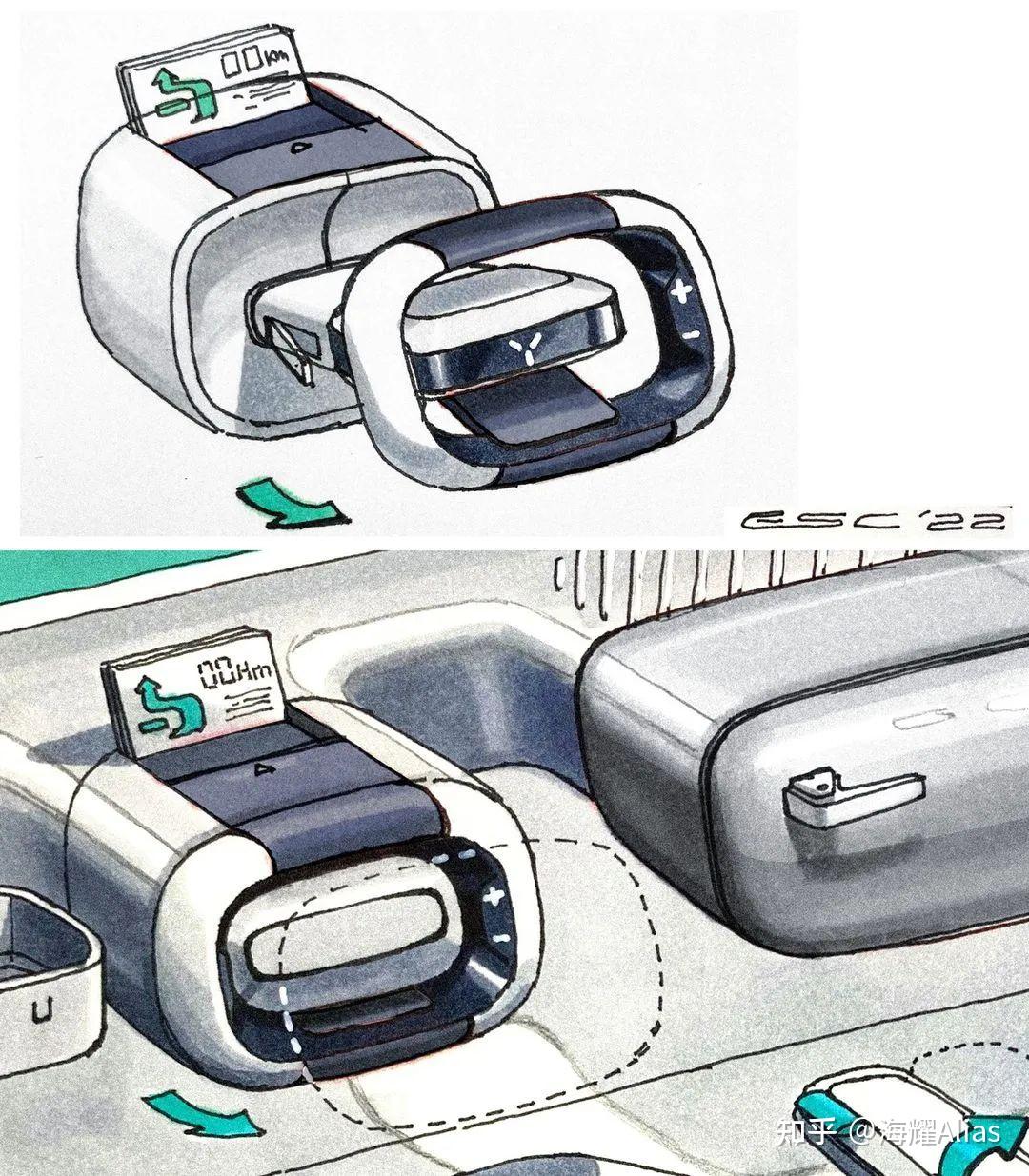 基本功扎实，画风可可爱爱！起亚EV6内饰设计师@d_n_w_h手绘设计图欣赏 - 知乎