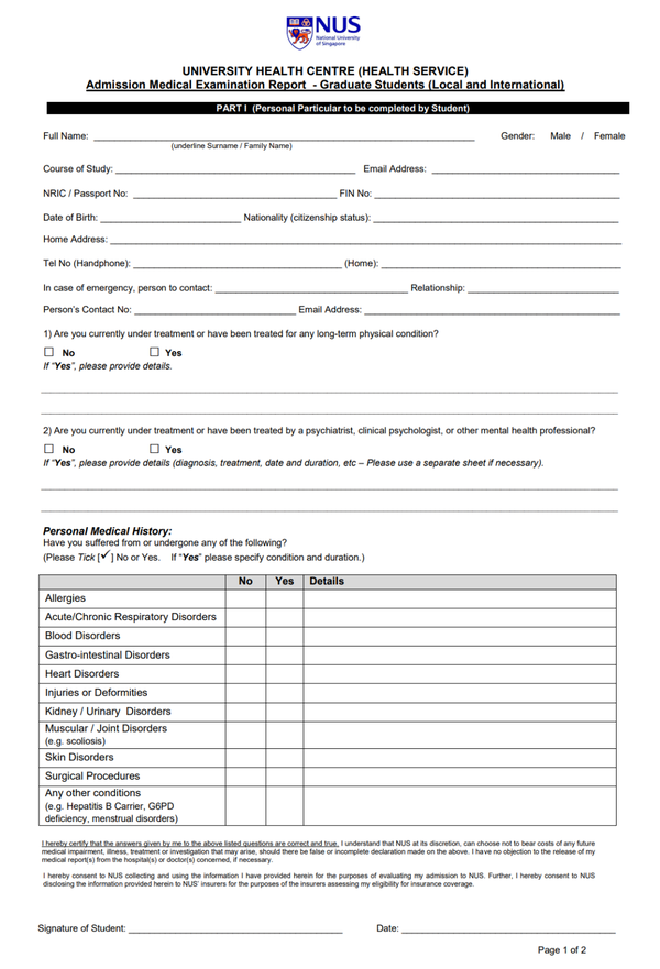 NUS入学体检攻略，看这一篇就够了！ - 知乎