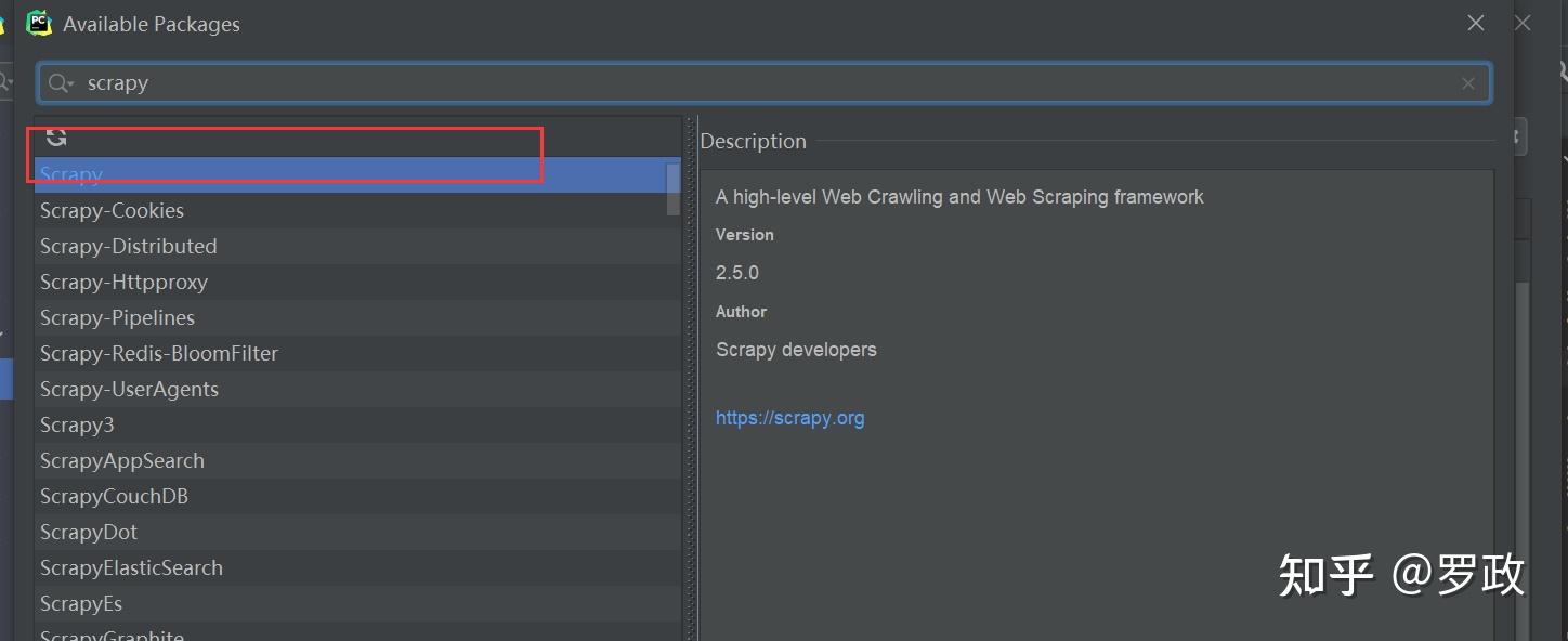 Python3爬虫教程 Scapy详解 知乎