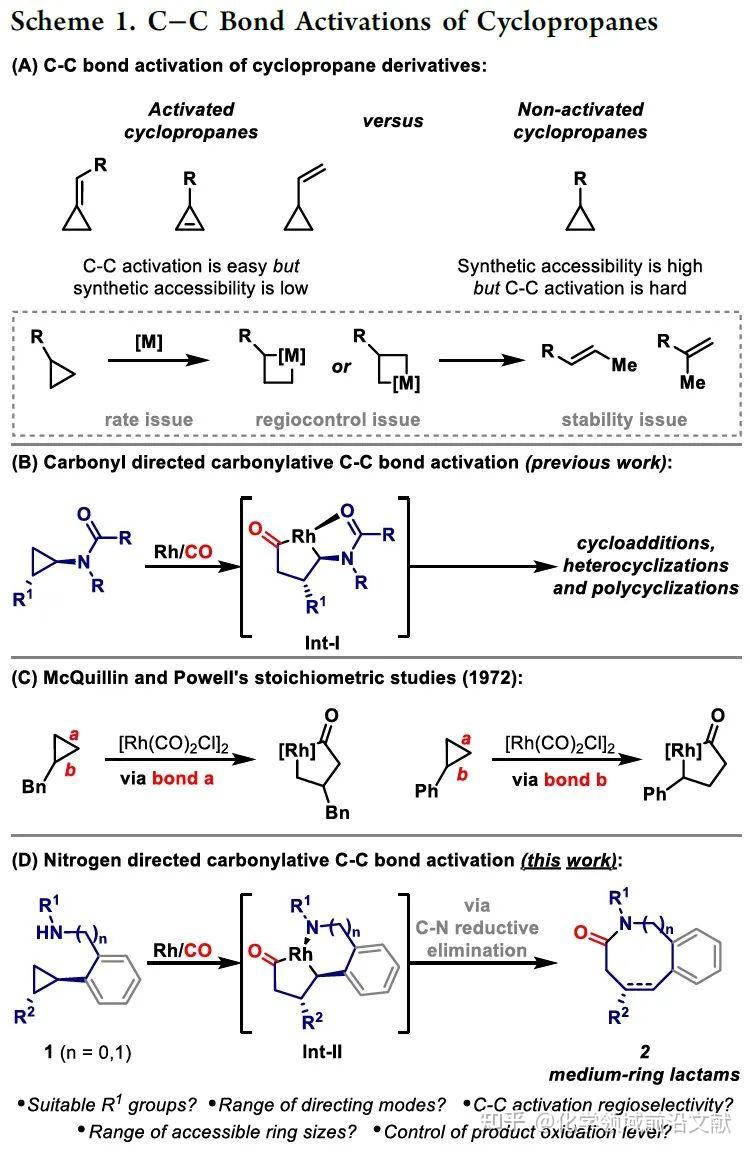 John F. Bower最新JACS：利用N导向非活化环丙烷的C-C键活化 - 知乎