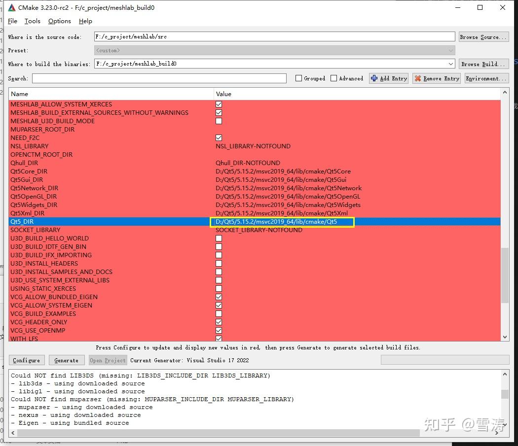 MeshLab cmake windows 编译 msvc qt5.12.2 - 知乎
