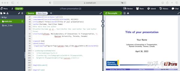 我用LaTeX做的PPT首页｜Overleaf太方便了 - 知乎