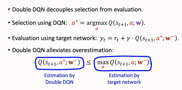 王树森深度强化学习笔记10：高估问题、目标网络、DDQN（Overestimate、Target Network、Double DQN） - 知乎